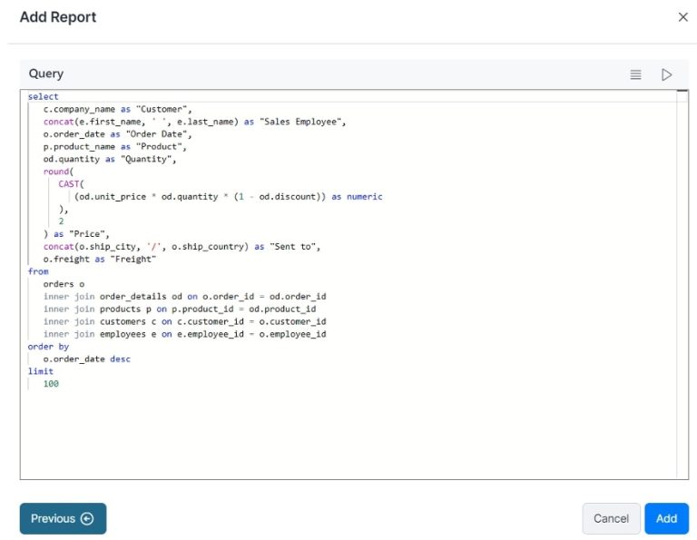 Dashboards - Reportql